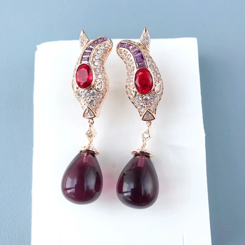 Europe-America-Style-High-end-Women-Lady-Inlay-Cubic-Zircon-Purple-Bead ...