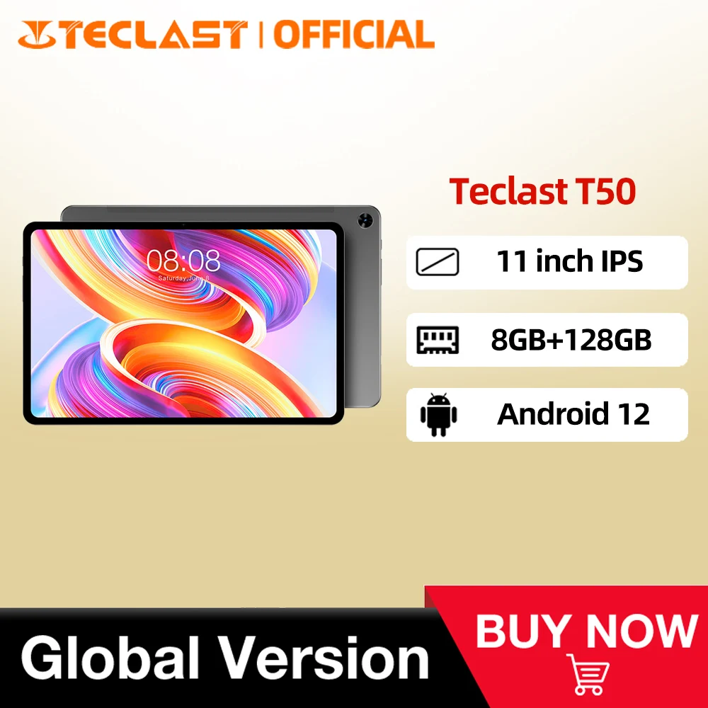 Teclast T50 Tablet 11" 2K Android 12 2000x1200 8GB RAM 128GB ROM UNISOC ...