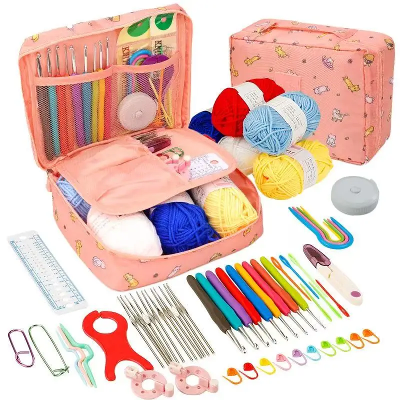 58 unids/set Kit de ganchillo portátil, juego de ganchos de tejer de ...