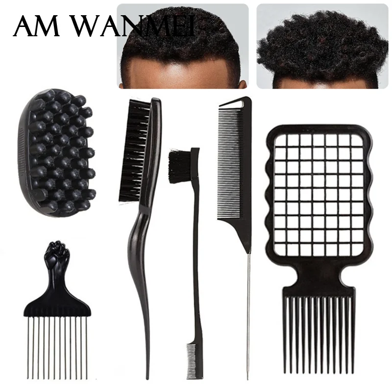 6pcs Professional Curly Hair Sponge Twist Brush Magic Afro Comb Rat ...