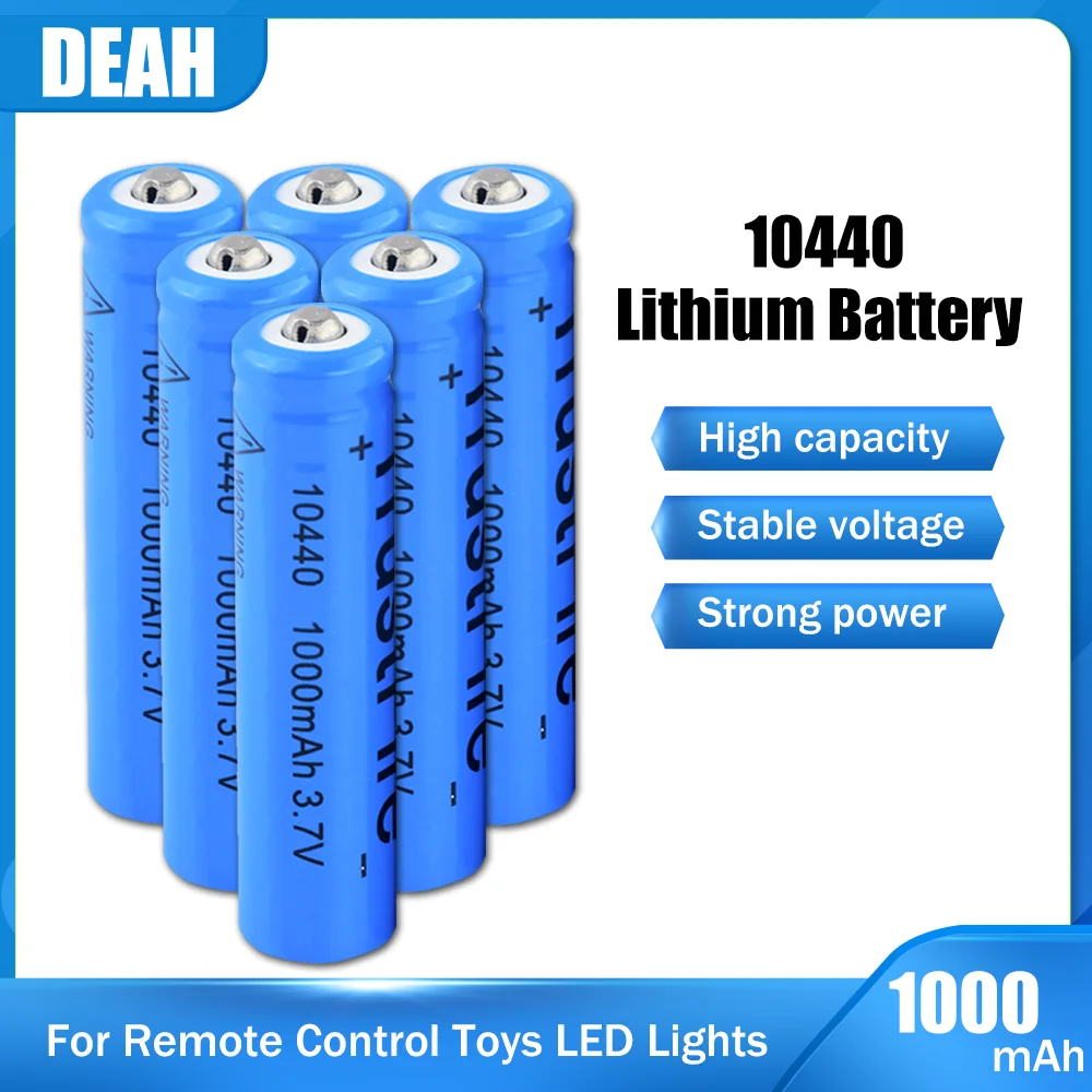 4 20PCS 3.7V 1000mAh ICR10440 10440 Lithium Rechargeable Battery For ...