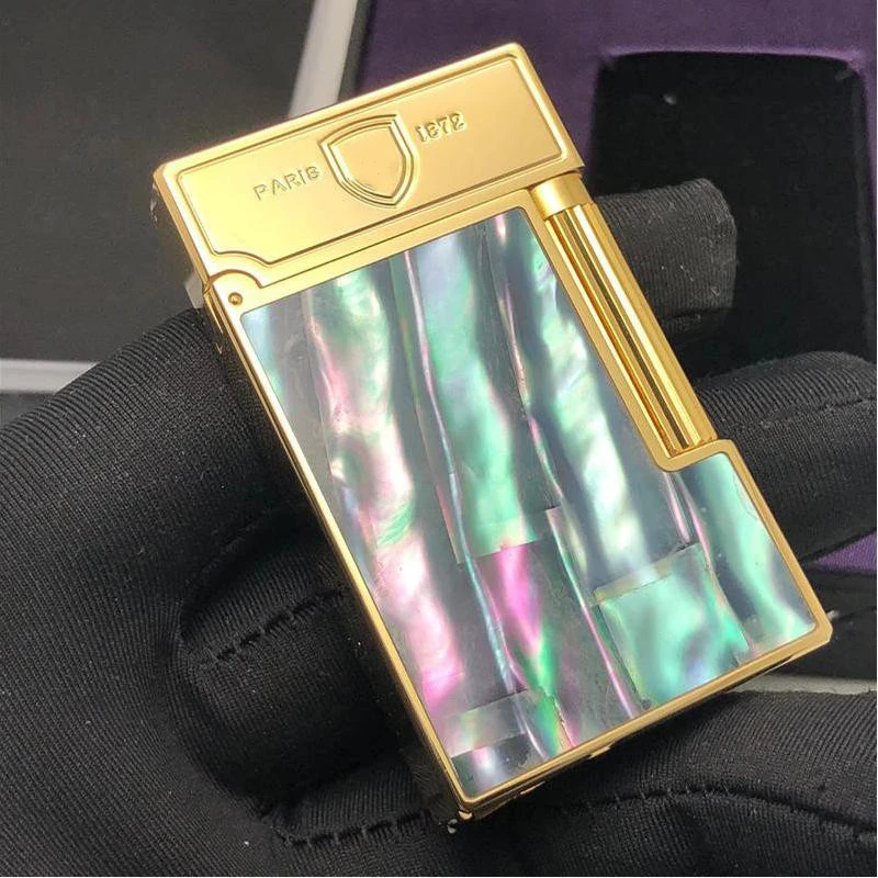 100% New Shell Light Luxury Gas Lighter Ping Bright Sound Tobacco ...