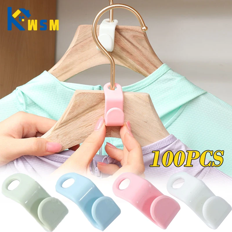 3-100PCS-Mini-Clothes-Hanger-Closet-Storage-Organizer-Hanger-Connector ...