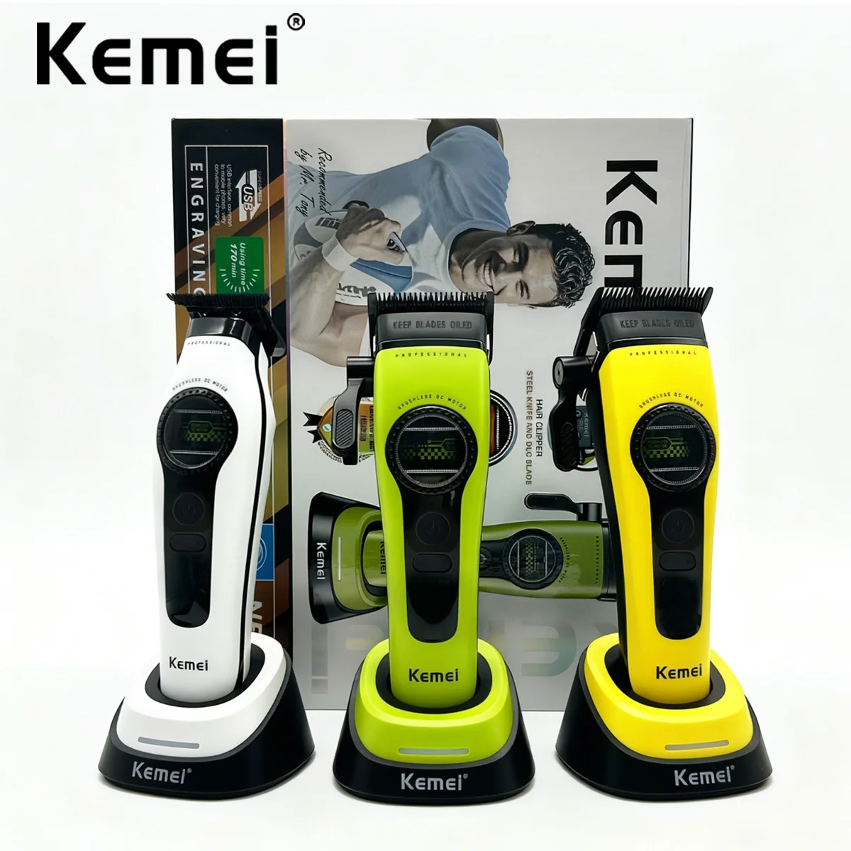 Kemei Hair Trimmers Professional Hair Clippers F1 -Super Engine Motor ...