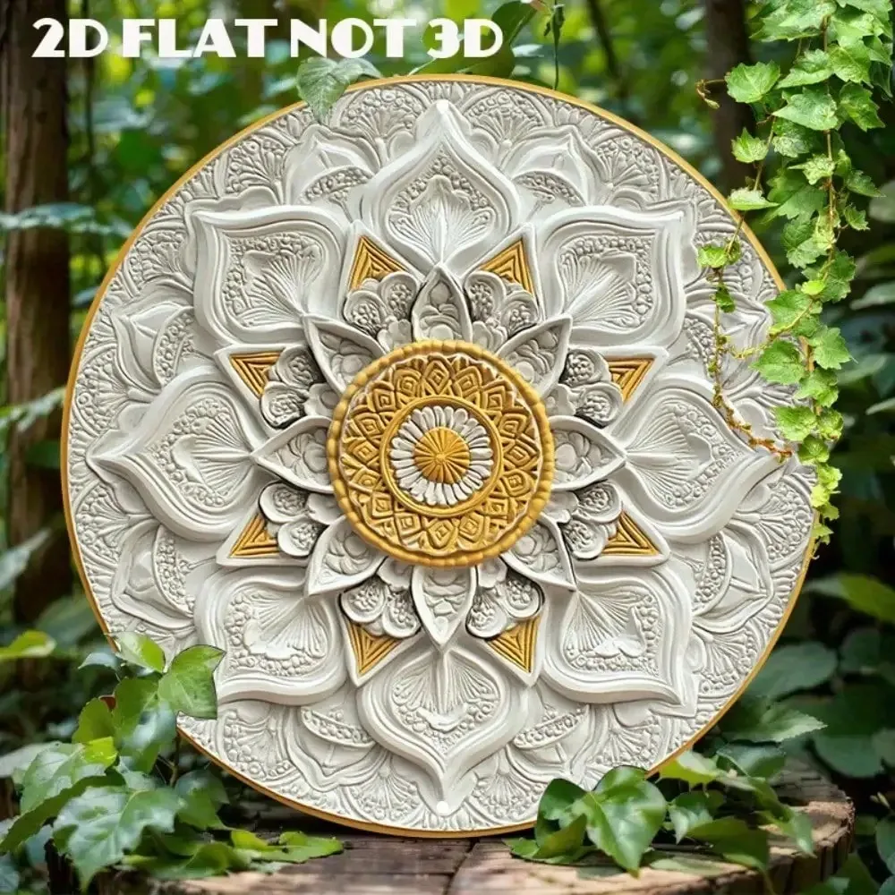 ZenGrove Mandala Metal Wall Art 8x8 Inch Intricate Aluminum Decor for ...