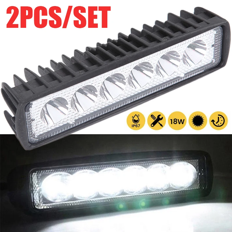 6-LED-18W-Car-LED-Work-Light-DRL-High-Brightness-Spotlight-Offroad ...