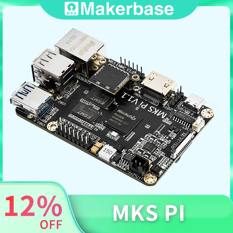 Makerbase mks pi placa quad core 64bits soc onboard corre klipper & 3.5 ...