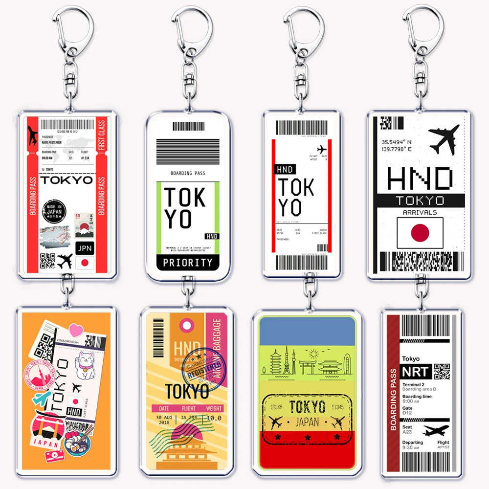 Tokyo-Travel-Souvenir-Ticket-Keychains-for-Accessories-Bag-Boarding ...