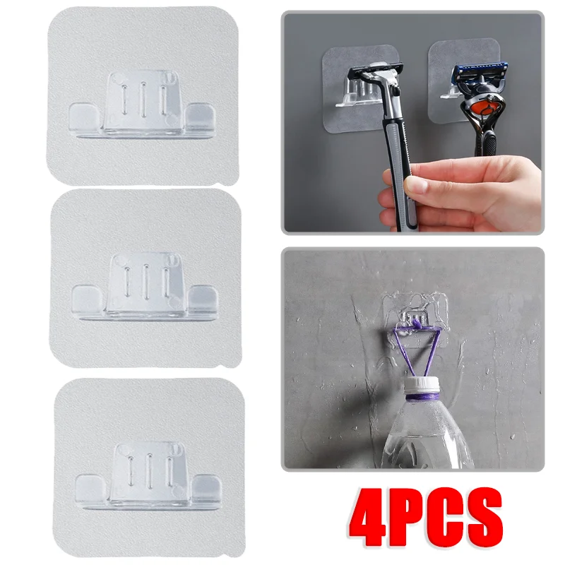 1-4PCS-Shaving-Razor-Holder-Punch-Free-Men-Shaving-Hooks-Wall-Mounted ...