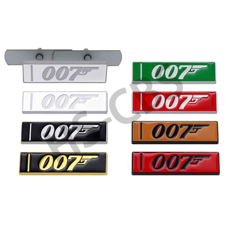 2D Metal 007 Rear Trunk Emblem Decal 007 Grill Emblem Stickers For ...