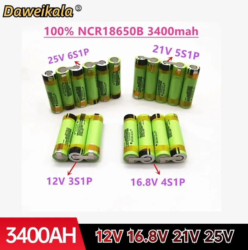 NCR18650B-12V-16-8V-21V-25V-Battery-100-Original-NCR18650B-Pack-3400mah-20A-Discharge-Current ...