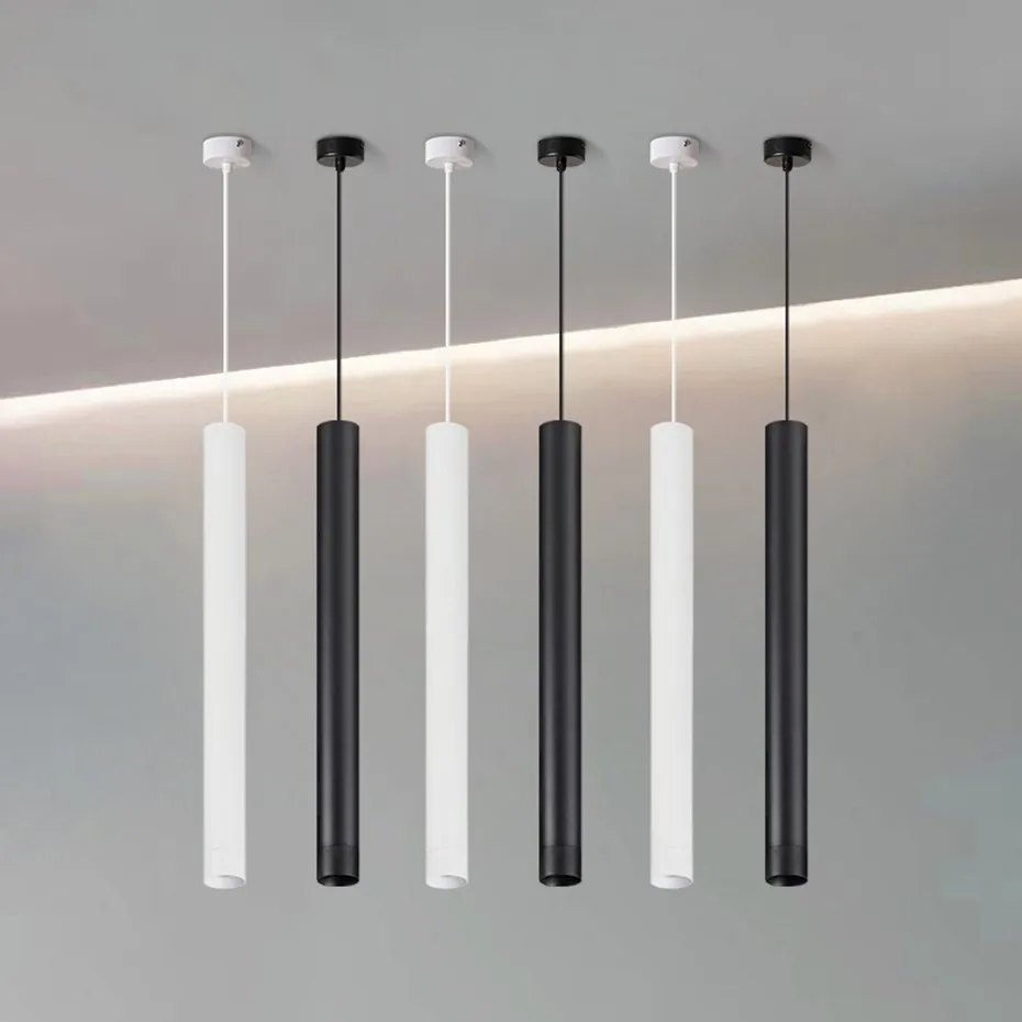 Mini-Cylinder-Led-Pendant-Lights-Dimmable-Long-Tube-Lamps-Dining-Room ...