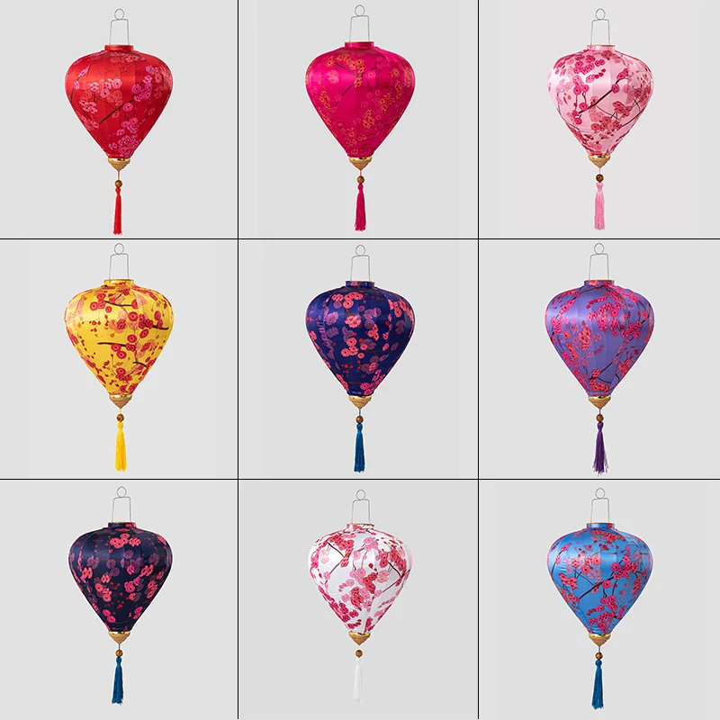 12/14 Inch Chinese Style Traditional Lantern Satin Silk Palace Lantern ...