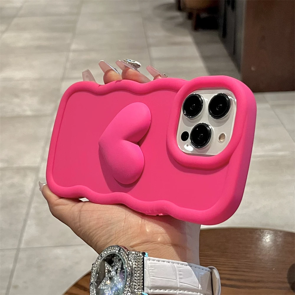 Big-Love-Heart-Wavy-Frame-Soft-Phone-Case-For-OPPO-Reno-11-10-Pro-11F ...