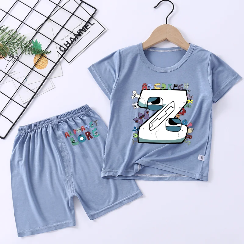 Alphabet-Lore-Children-Short-sleeved-Clothes-Pants-Suit-Baby-Summer ...
