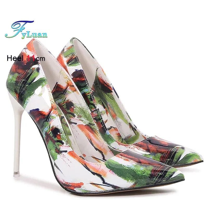 11CM Thin High Heels Women Mixed Color Pointed Toe Single Shoes 2025 ...