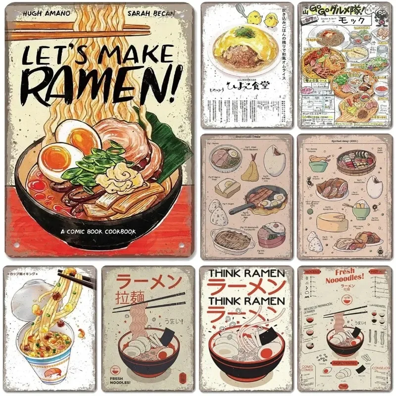 Vintage-Metal-Tin-Signs-Let-s-Make-Ramen-Japaness-Food-Wall-Decor-for ...