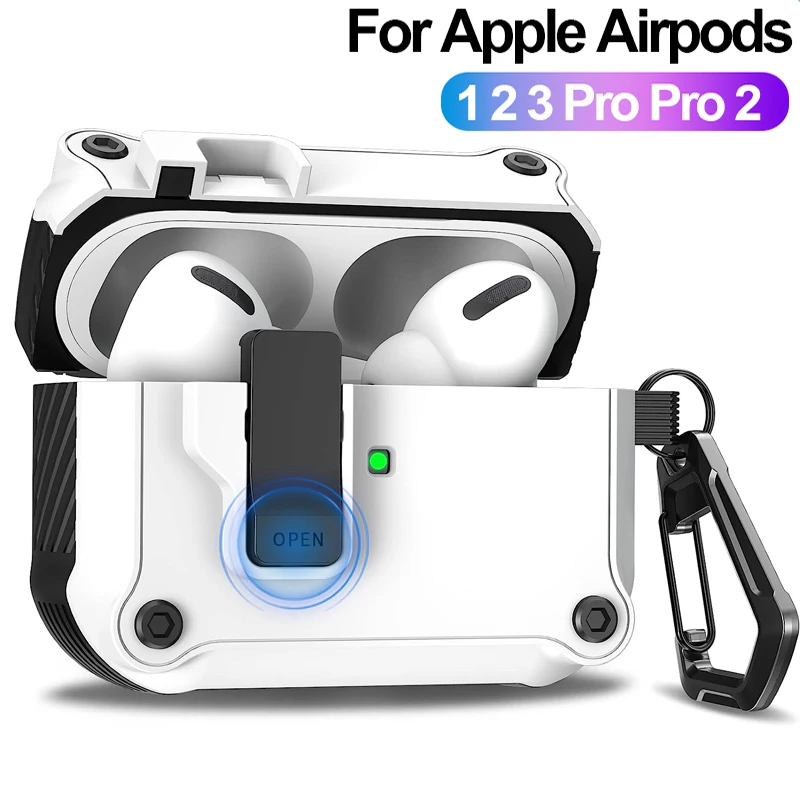 Automatic-Security-Lock-Case-for-AirPods-3-2-1-Shockproof-Cover-Armor ...