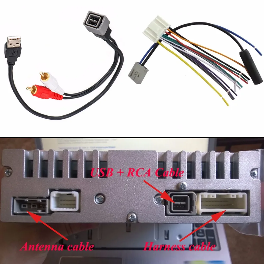 Biurlink-Car-Radio-Antenna-Cable-Car-Stereo-USB-Port-Wiring-RCA-USB ...