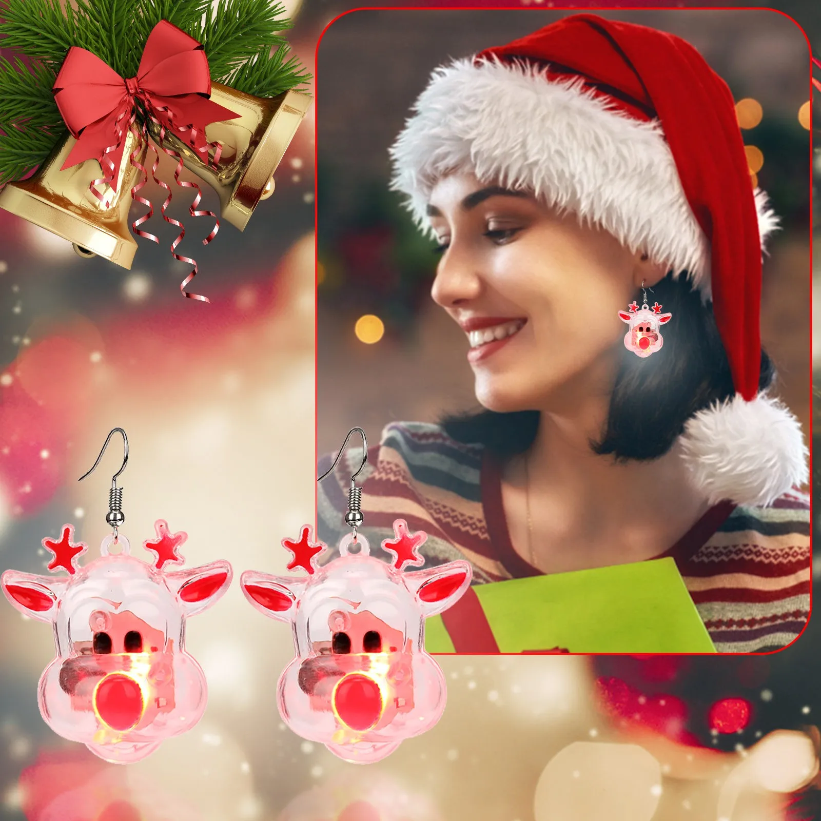 Party Earrings Christmas Tree Luminous Light Up Bulb Earrings Led Bulb Flashing Necklaces For Christmas Holiday Party Favors AliExpress