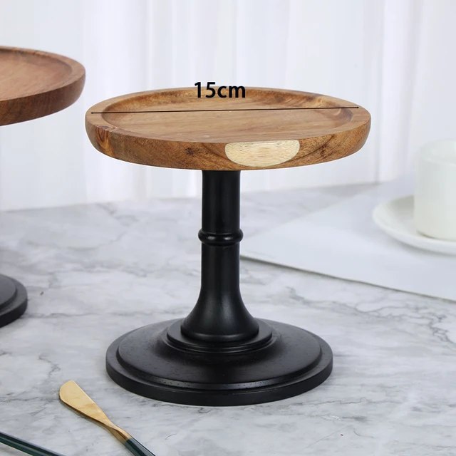 15/20/25/30cm Wedding Cake Display Stand Acacia Wood Cake Stand Wood ...