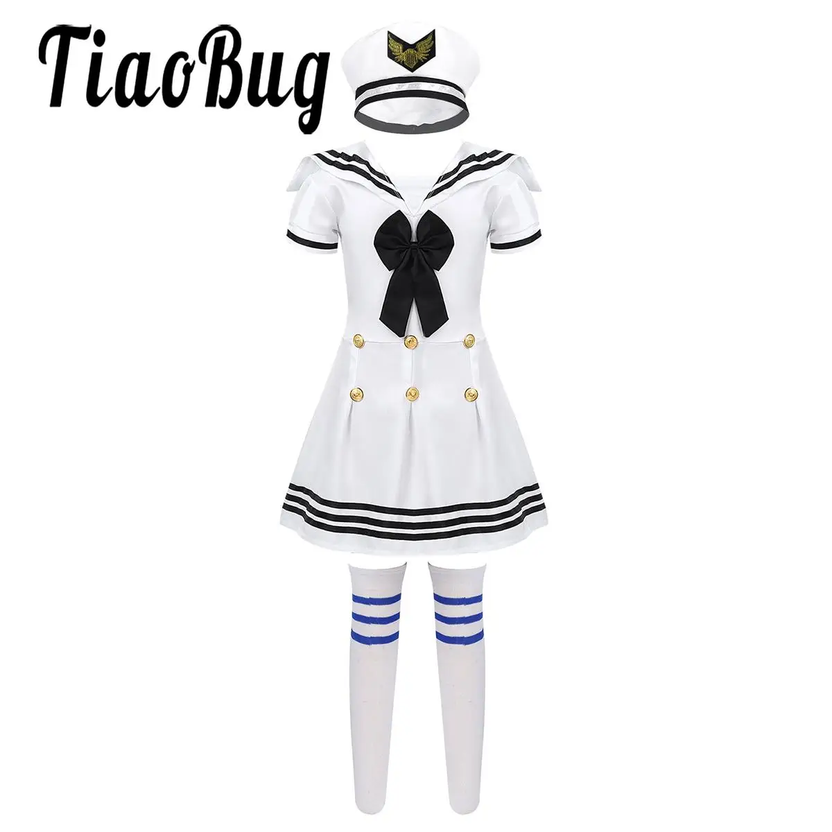 Kids-Girls-Navy-Sailor-Uniform-Outfit-Cosplay-Dancewear-School-Chorus ...