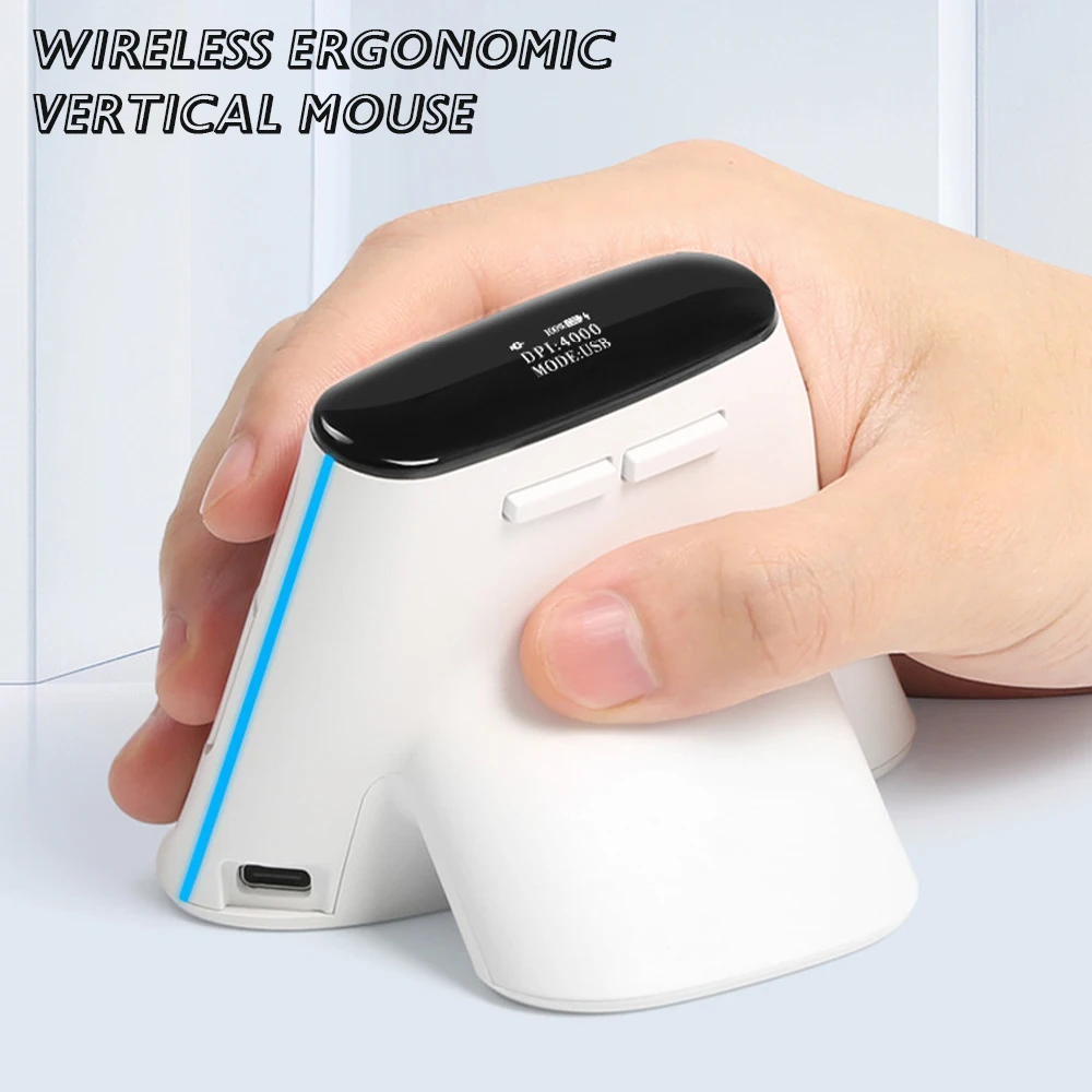 Wireless Ergonomic Vertical Mouse 2.4G Bluetooth with OLED Screen and ...
