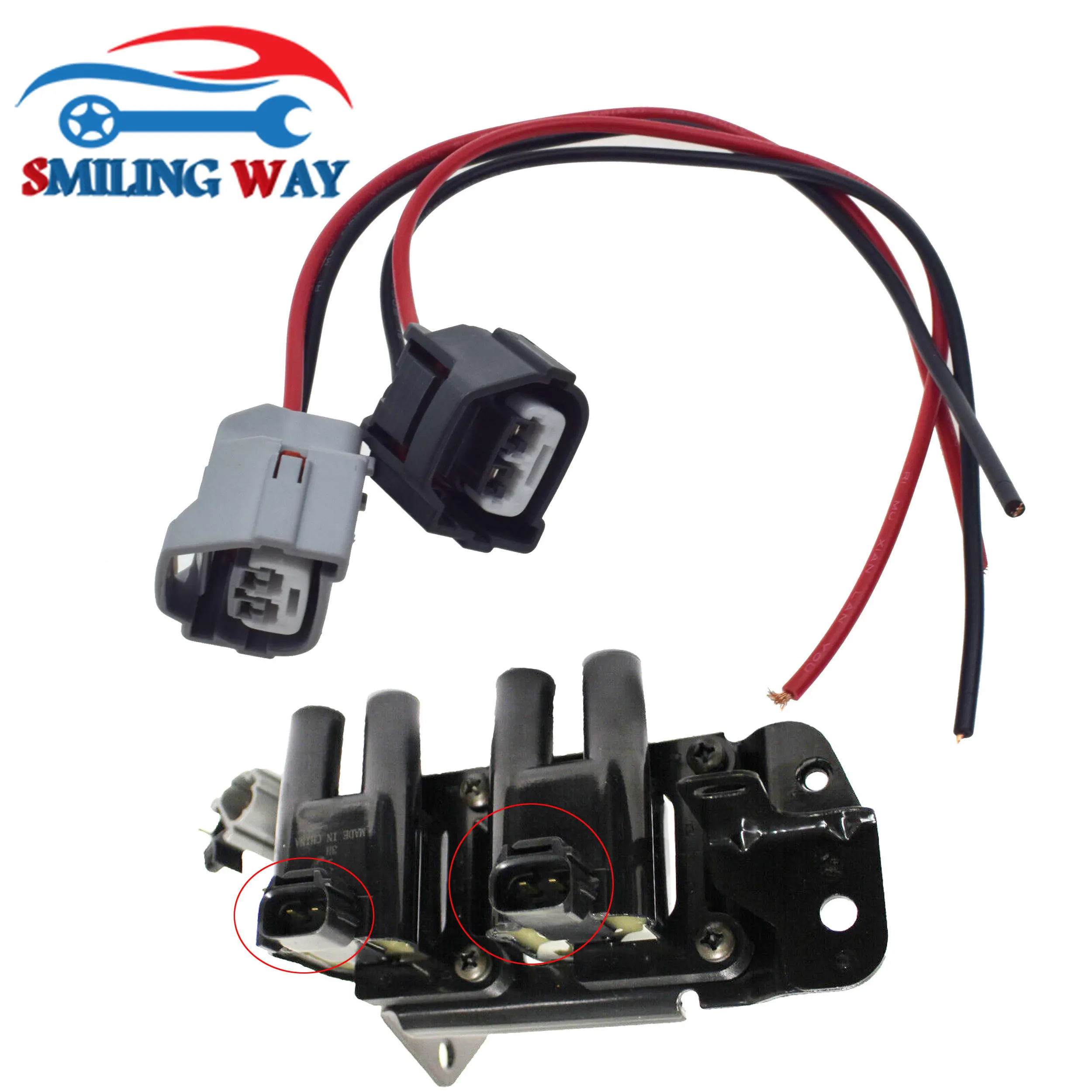 2 Way Ignition Coil Pack Wiring Harness Connector Plug Cable Wire ...