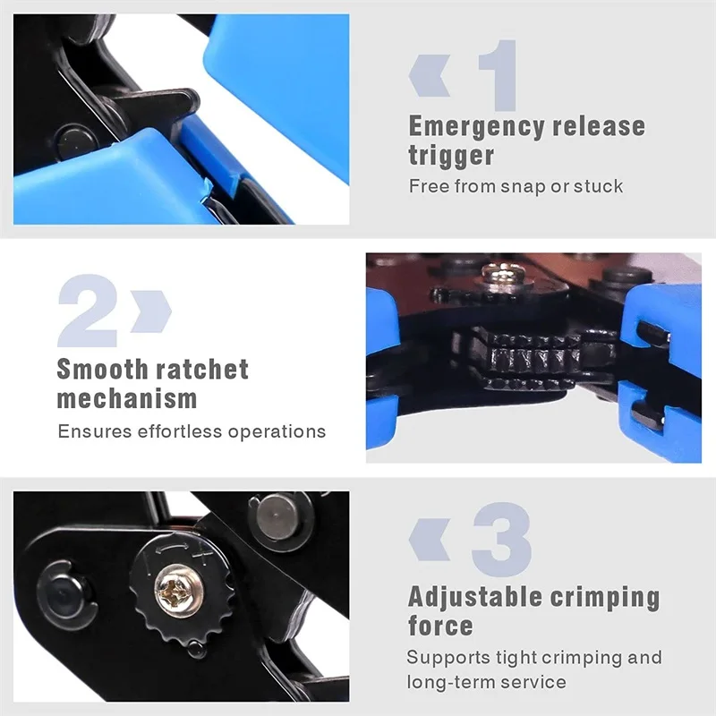 Bleu Clair - Pince à sertir à cliquet SN 2549 pour connecteurs Dupont terminaux, outil de ...