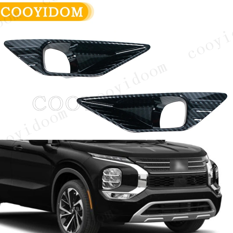 Carbon Fiber Fog Light Cover Trim For Mitsubishi Outlander 2022 2023 ...