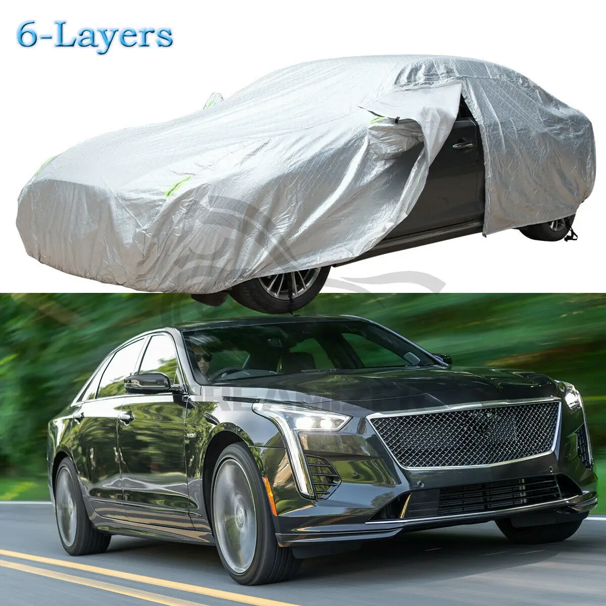 Full Car Cover All Weather Snow Water Proof + Zipper Sunshade Dust ...