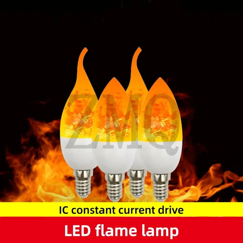 LED Flame Light Bulb 4 Modes E14 E27 Party LED Flame Effect Light ...