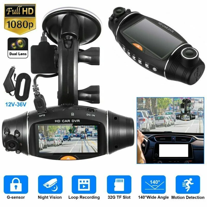 1080P-Dash-Camera-Dual-Lens-Car-DVR-Camera-Recorder-G-Sensor-Front-Rear ...