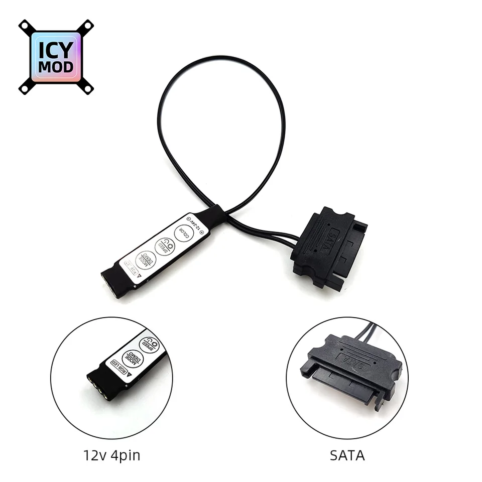 Argb Fan Controller 5V 3Pin 12V 4Pin Molex SATA Power Supply Converter ...