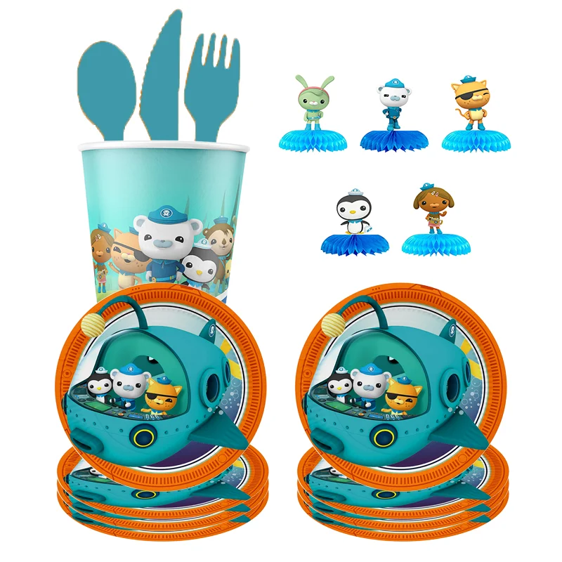 Disney-cartoon-The-Octonauts-DIY-disposable-Paper-cup-tray-tablecloth ...