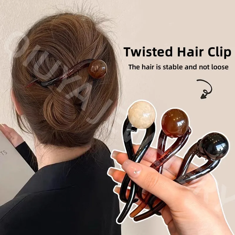 Vintage-S-Shape-Elegance-Coffee-Pearl-Hairpins-For-Women-Ponytail-Twist ...