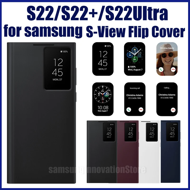 For-Galaxy-Samsung-S22-S-View-Simple-Stylish-Flip-Cover-S22-Ultra-Case ...