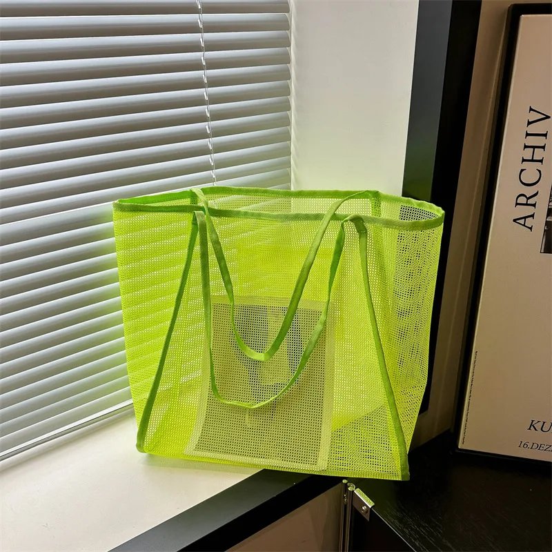 New-Style-Transparent-Mesh-Bag-Fashionable-Lightweight-Versatile-Large ...