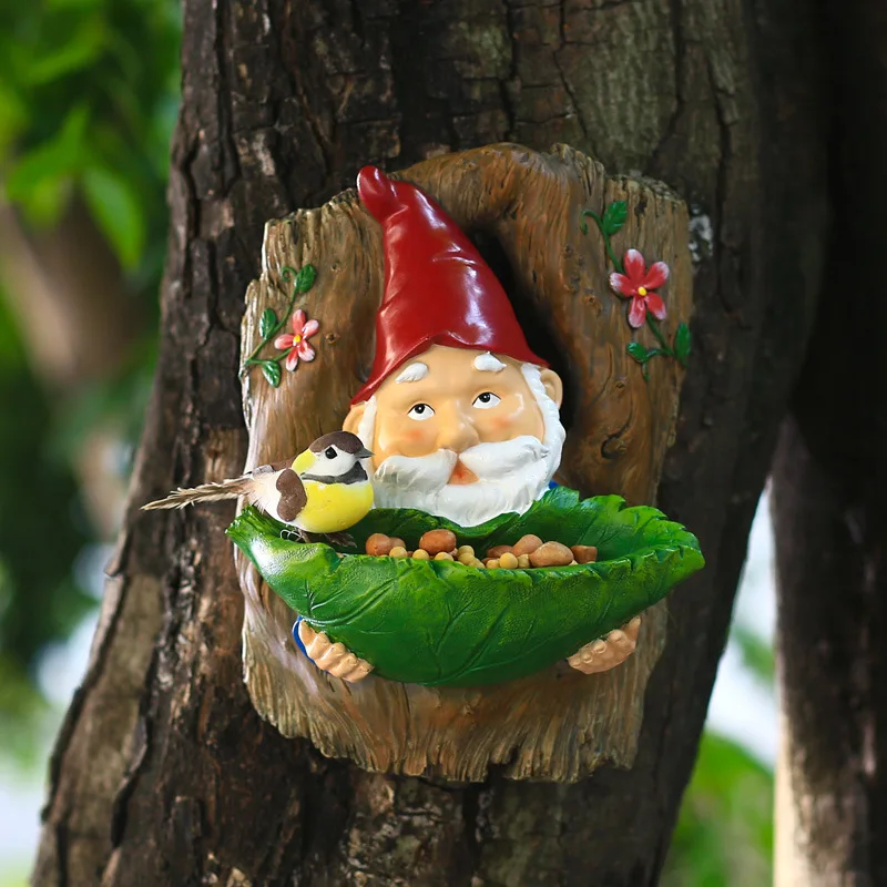 Garden-Gnome-Bird-Feeder-Est-tua-Engra-ada-Quintal-Decora-o-Selvagem ...
