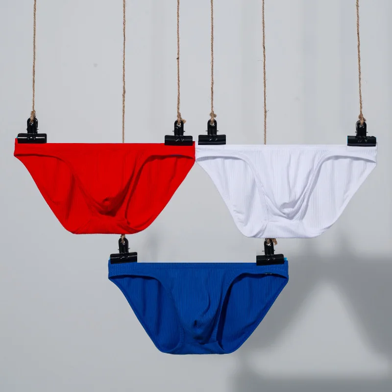 Solid color, simple low waist high fork small triangle cotton ...