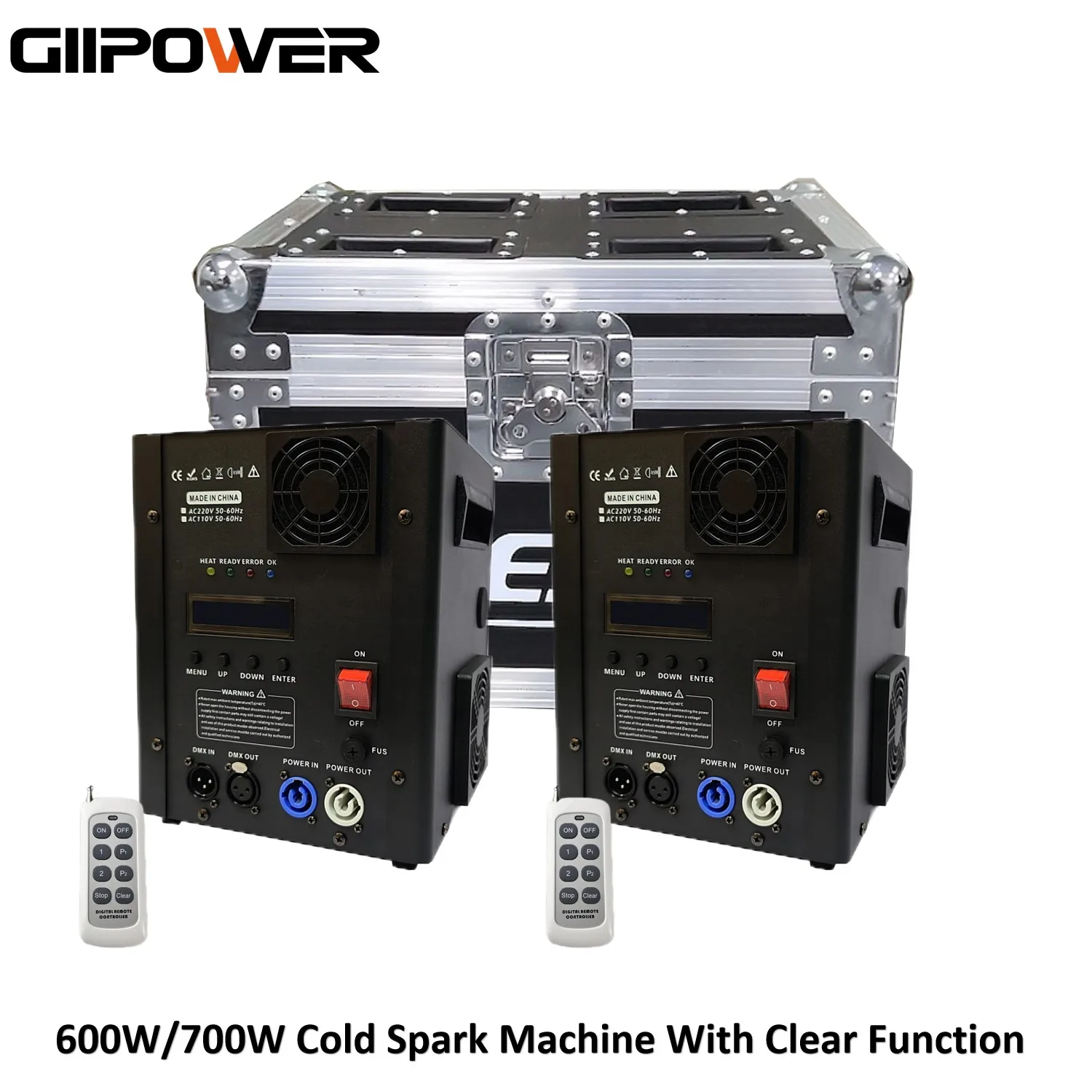 2pcs-4pc-700W-Cold-Spark-Machine-with-Flycase-Ti-Powder-Wedding-Clear ...