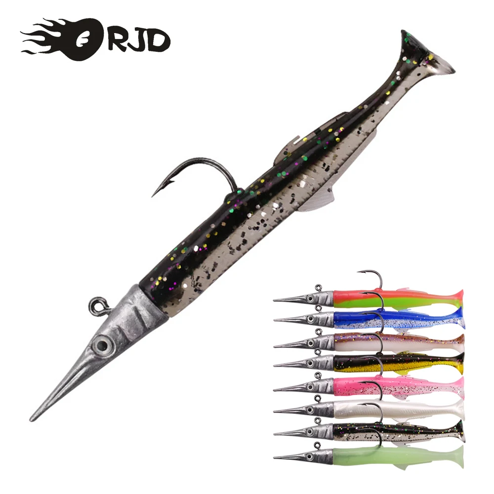 ORJD-Juego de Señuelos de Pesca de Mar, cabeza de plomo de pececillo ...