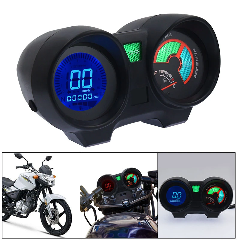 7 Colors Motorcycle Speedometer Digital Lcd Meter Odo Interface Trip ...