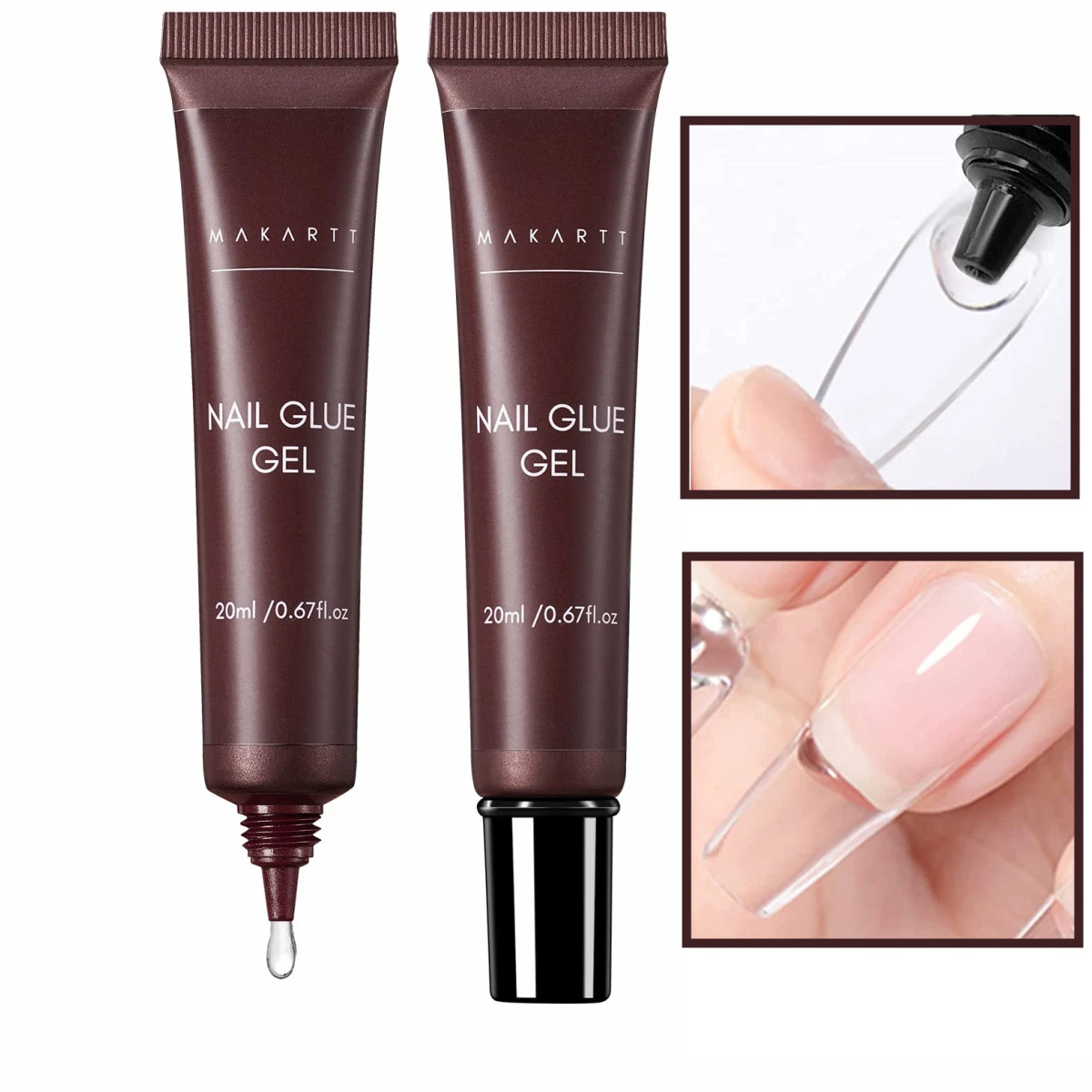 Makartt Solid Nail Glue Gel 2x 15ML for Acrylic Nails Tips Glue Gel for Press On Nails Fake ...