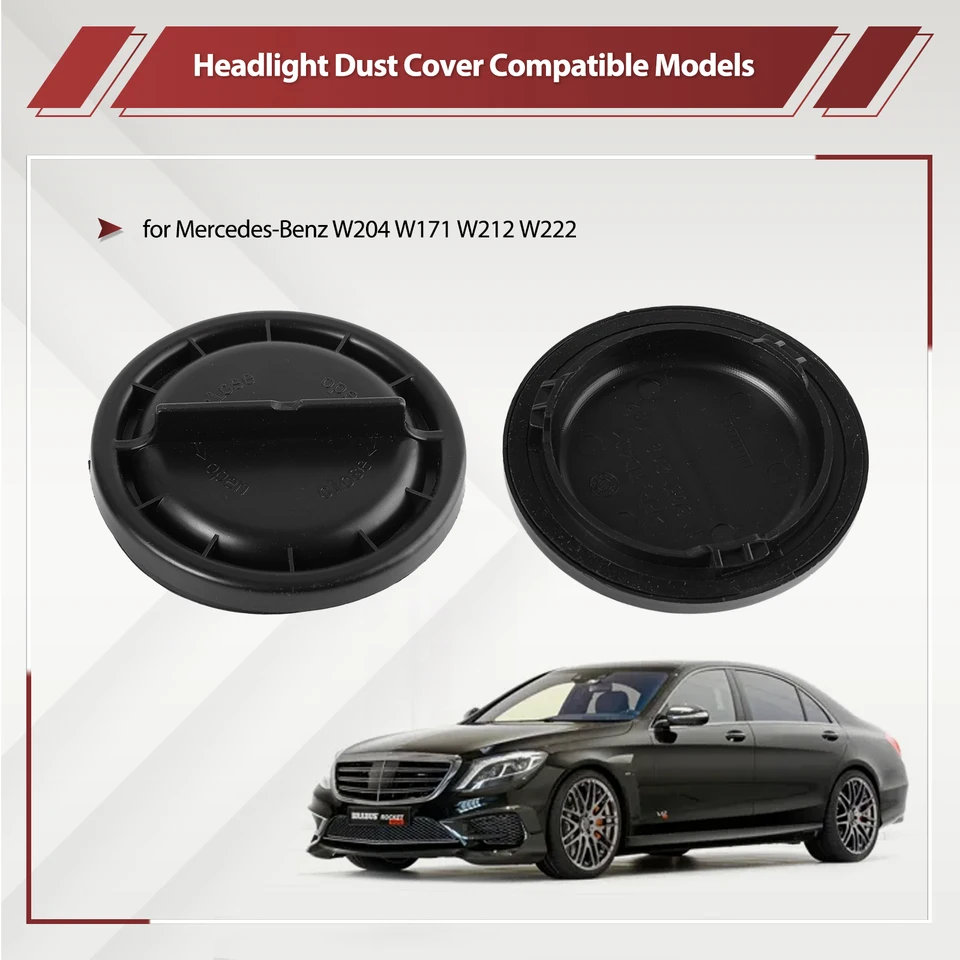 W212 Headlights 1* Headlight Cover Cap Dust Cover Fits For Mercedes ...
