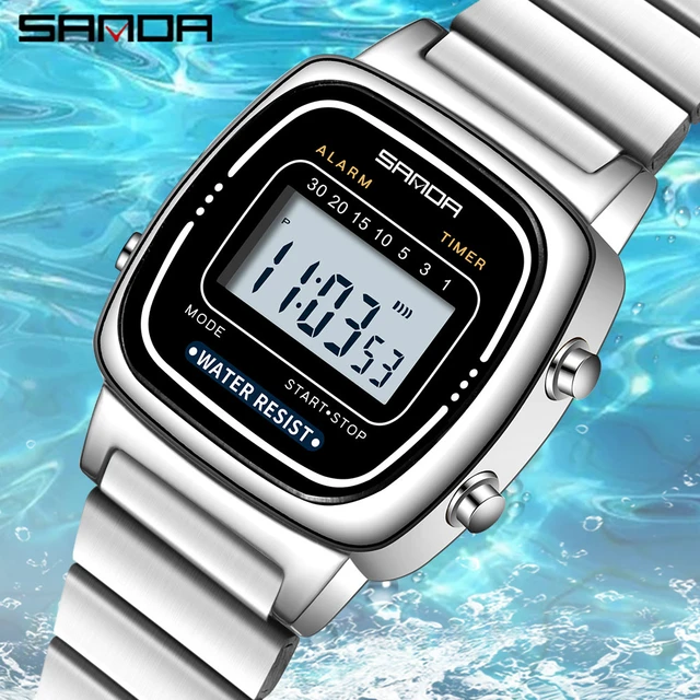 SANDA Small Dial Children Student Sports Watch Digital Watch LED Men ...