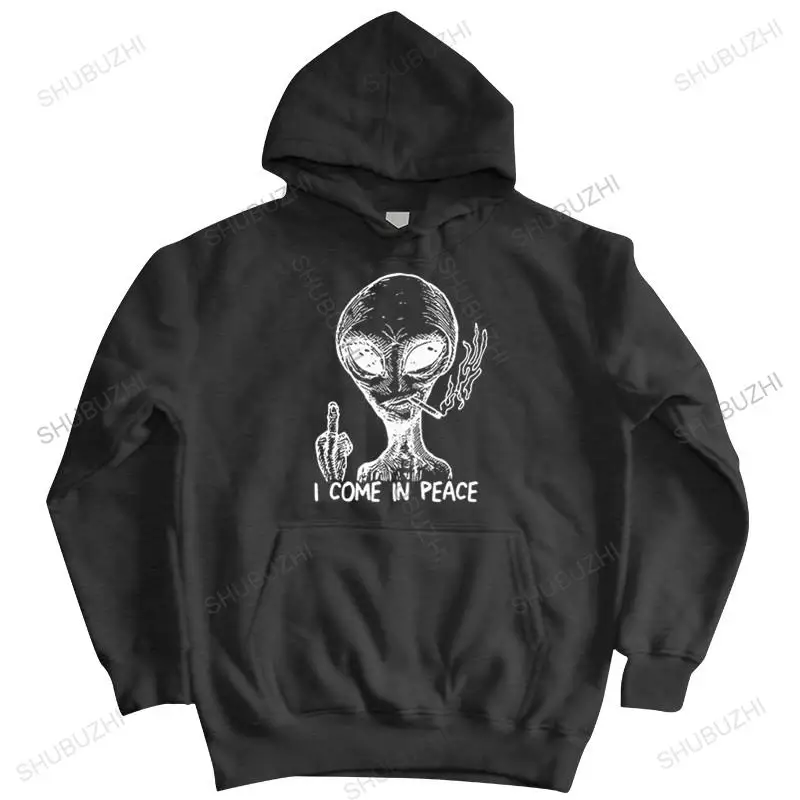 unisex Outwear men hoodies Alien I Come In Peace zipper ...
