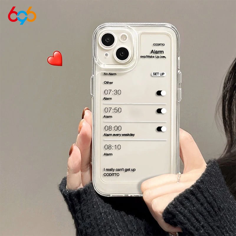 Cute Couple Alarm Clock Phone Case For IPhone 12 13 14 15 16 Pro Max ...