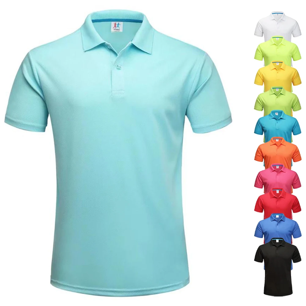 Plain-Dry-Fit-Polo-T-Shirts-Men-Breathable-Polyester-Golf-Shirt-Unisex ...