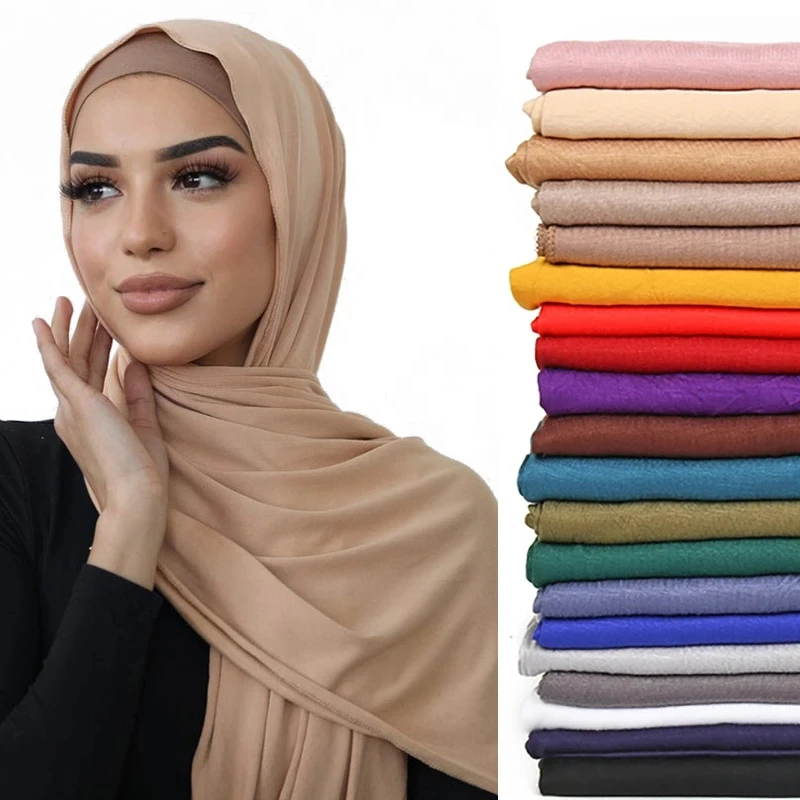 Ramadan Oversized Modal Cotton Jersey Hijabs Women Long Muslim Shawl ...